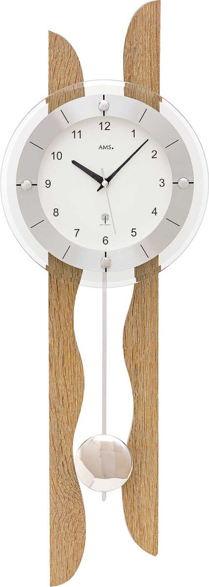 reloj de péndulo clásico radiocontrolado 24 x 70 x 7 cm - AMS Modelo: