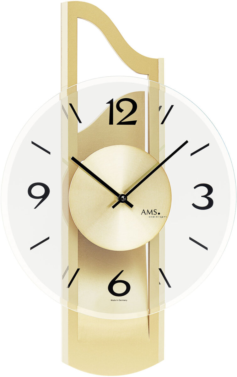 reloj de pared moderno con revestimiento de latón - AMS Modelo: 9679